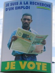 [Gabon] 'I vote' campaign poster for Bongo's third re-election campaign ...