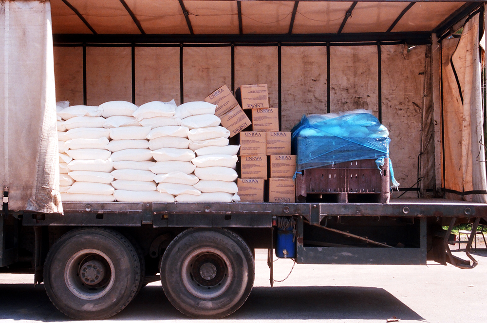 An UNRWA aid truck. | The New Humanitarian