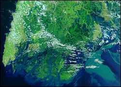 Satellite image of the affected area after the cyclone Nargis struck ...