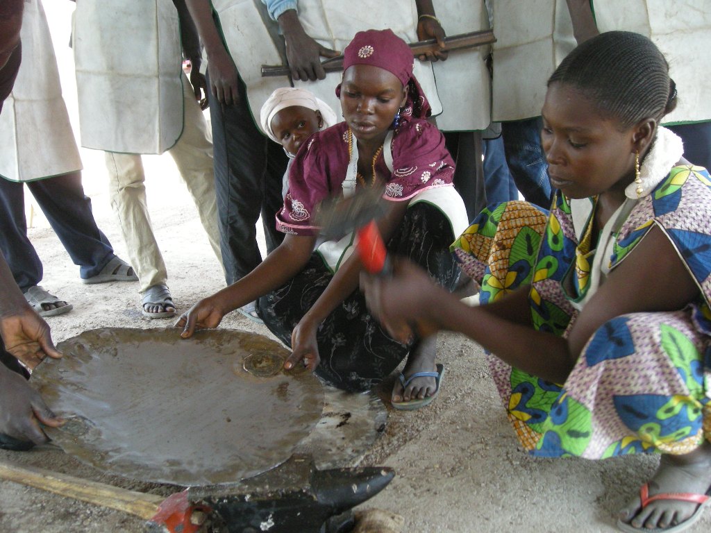 Women learning metalwork at a community training centre in southern ...