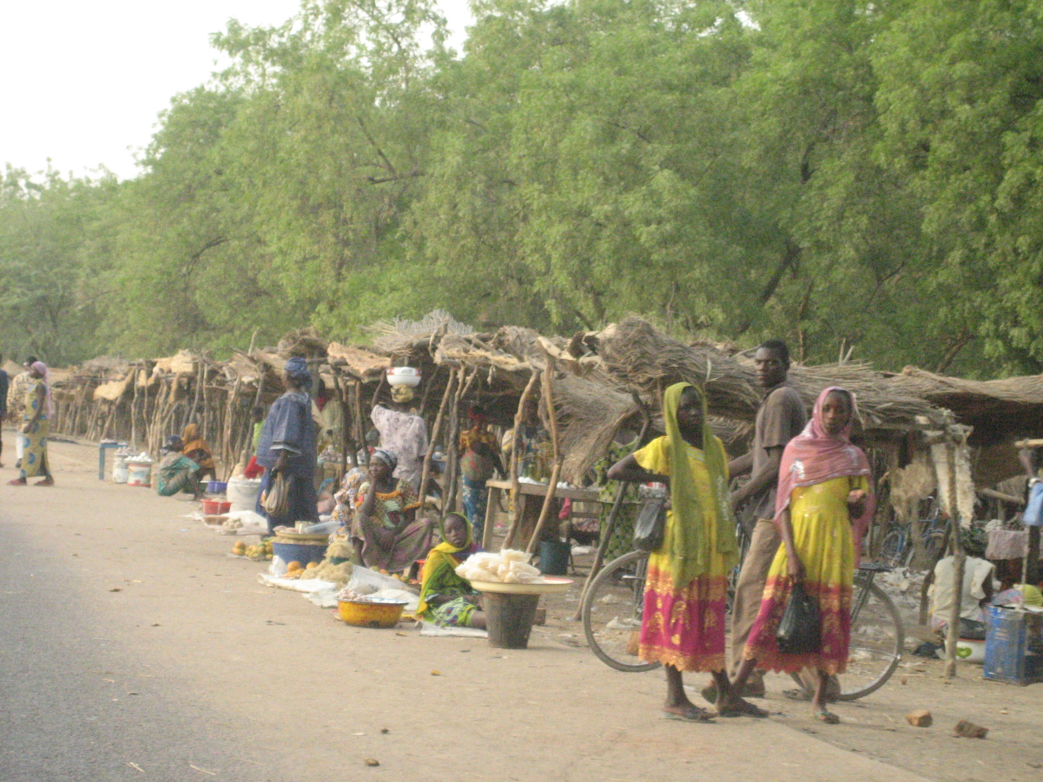 Market day in a little town located on the road going from N'djamena to ...