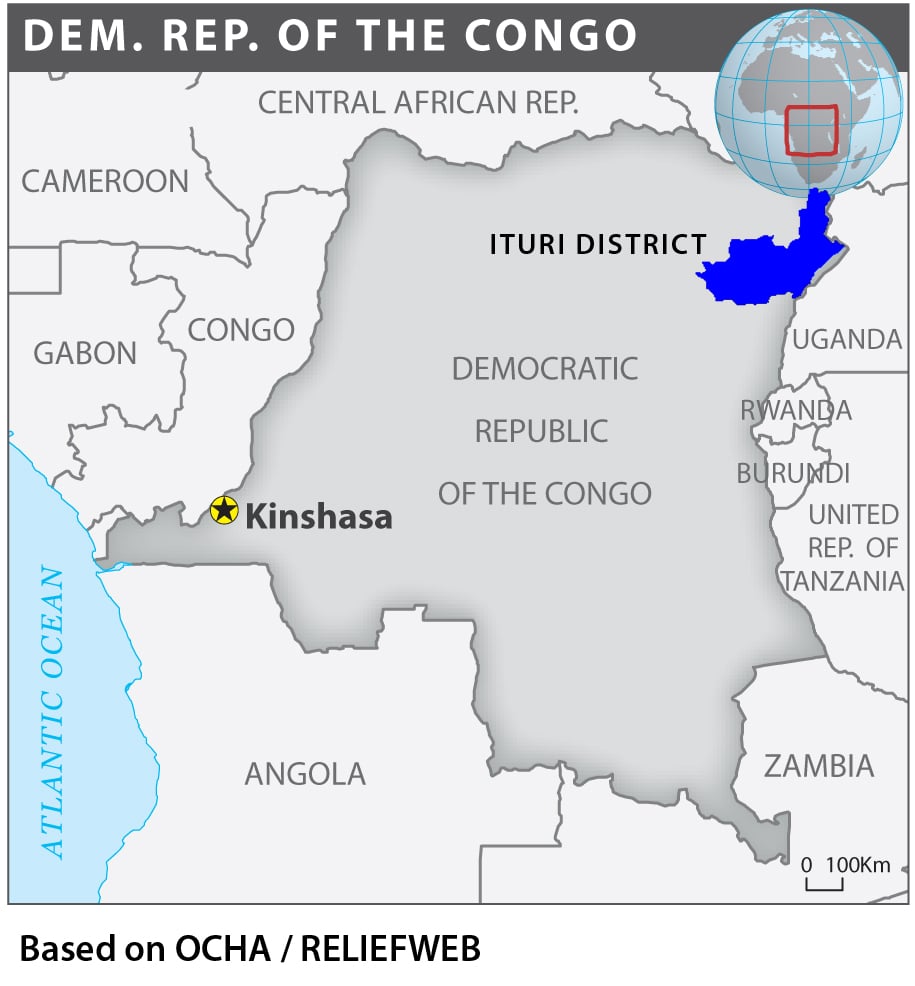 Map showing Ituri region in the Democratic Republic of Congo | The New ...