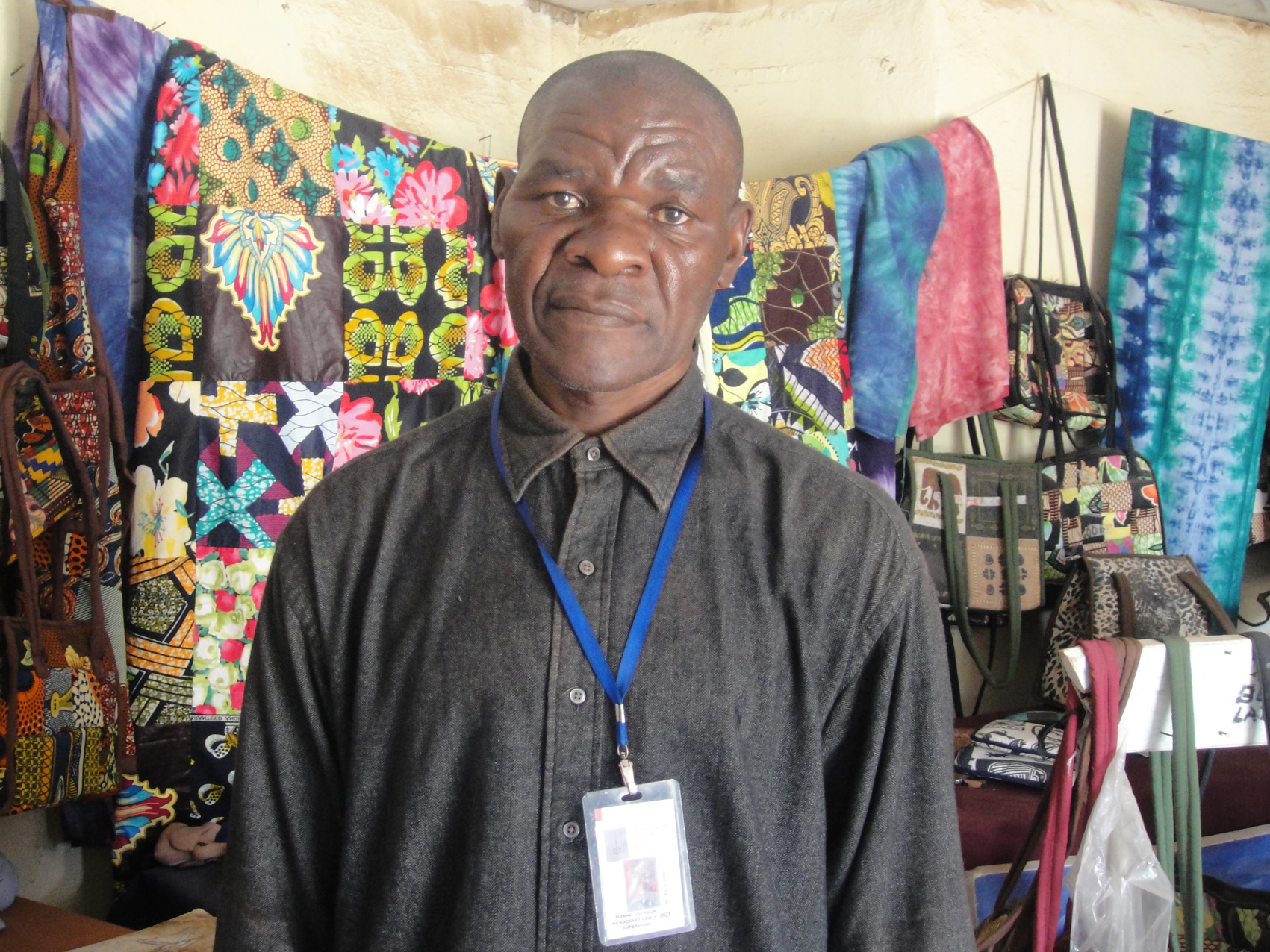 Johnson Mbaka, inside the arts and craft shop at Kakuma refugee camp ...