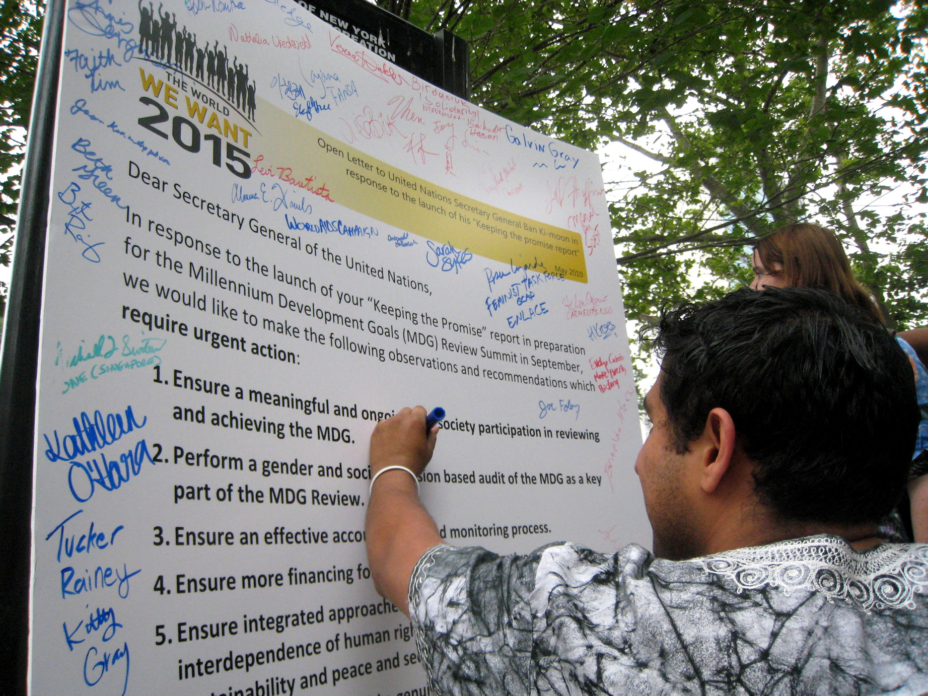 The Global Call to Action against Poverty wrote a 1.8m high open letter ...