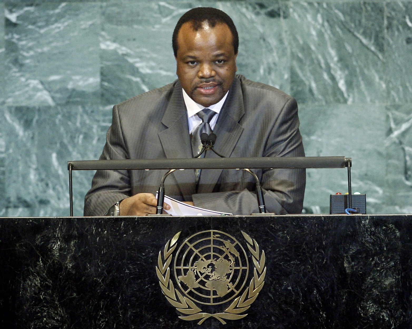 King Mswati III of Swaziland addresses the general debate of the sixty ...