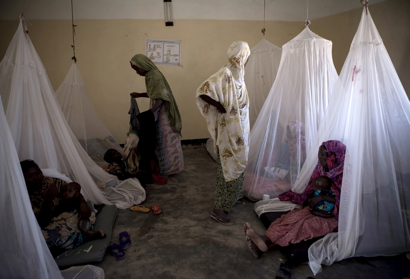 Patients at a section of the MSF Holland therapeutic feeding center ...