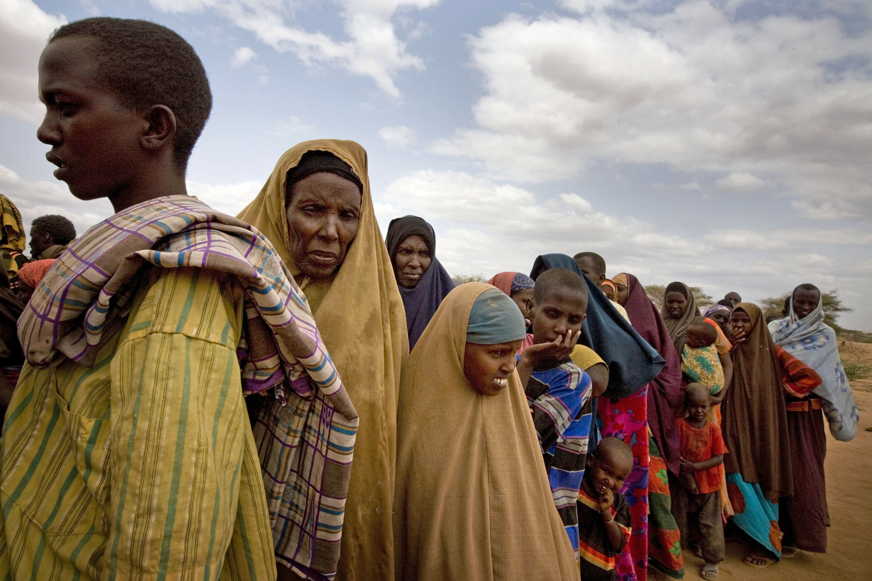 Newly arrived refugees from Somalia wait to be registered at Dagehaley ...