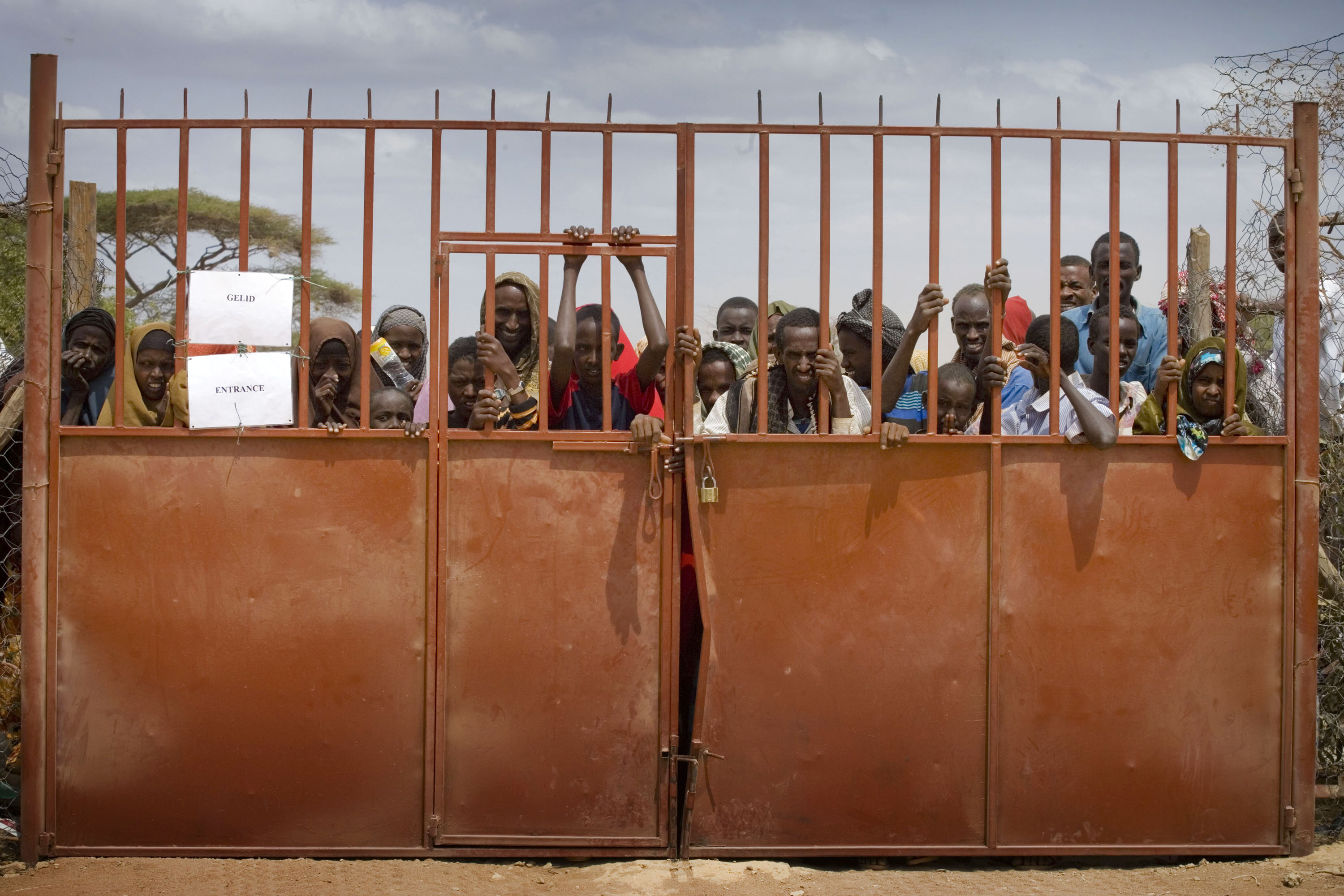 Newly arrived refugees from Somalia wait to be registered at Dagehaley ...
