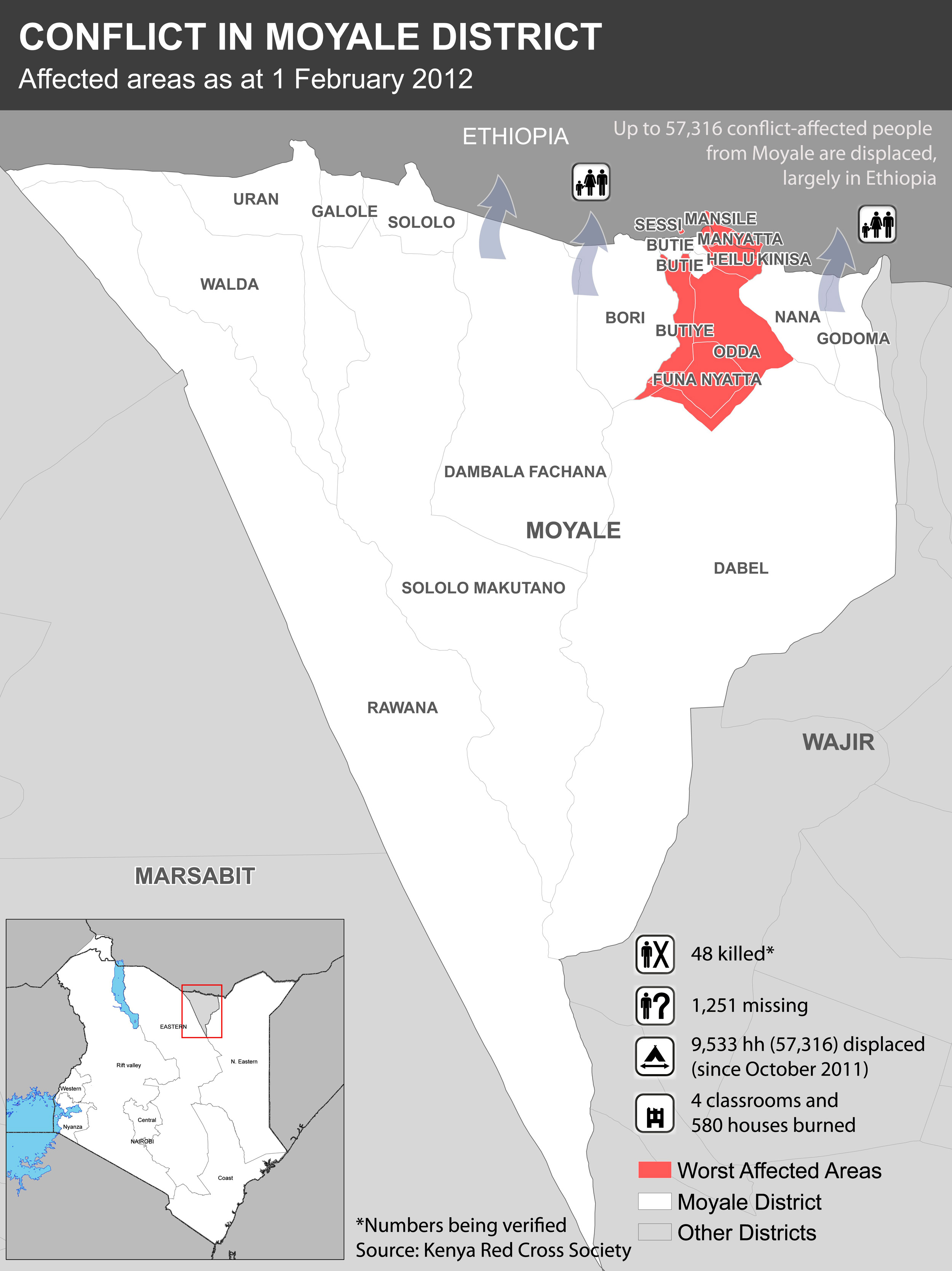 Map showing Conflict in Moyale | The New Humanitarian