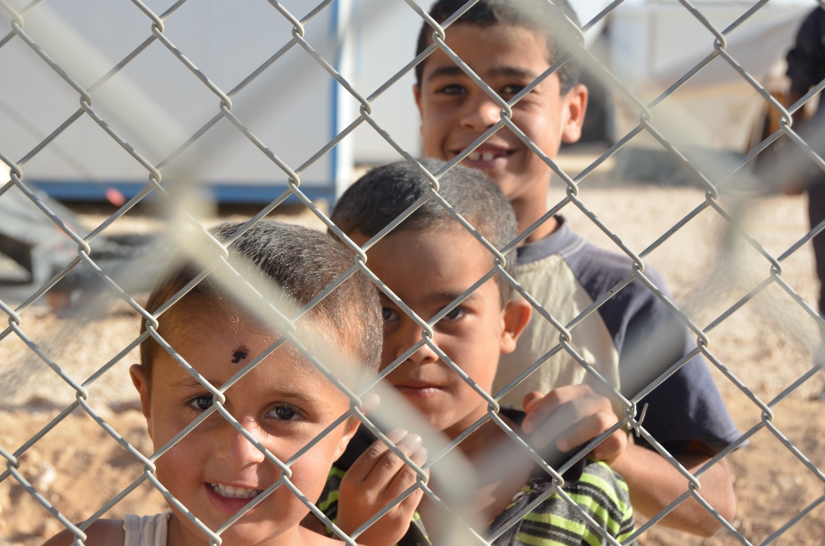 Syrian children at Za'atari refugee camp in northern Jordan. Children ...