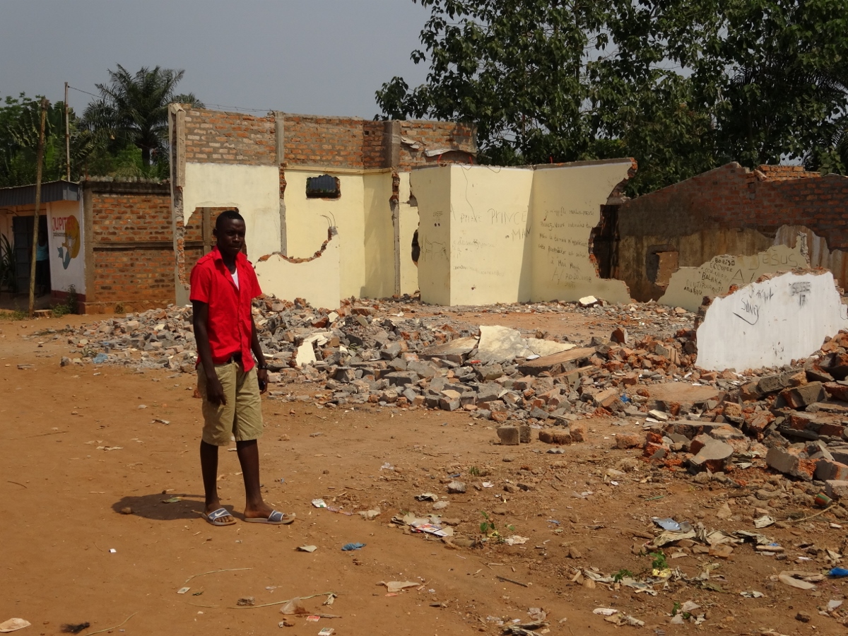 A destroyed mosque in Bangui, capital of the Central African Republic. Sectarian violence has ...